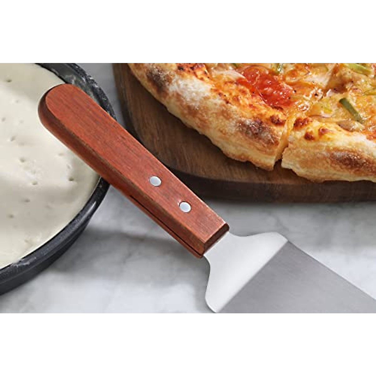 New Star Foodservice 36251 Wood Handle Pie Server, 10-Inch, Wood