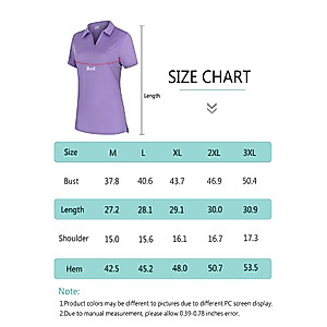 MISS FORTUNE Women Excersice Tops, Tennis Polo Shirts V-Necks Golf Top for Short Sleeves, Purple 3XL