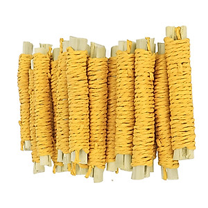 Pssopp Bunny Chew Toys, 20pcs Pet Sweet Bamboo Sticks Hamster Rabbit Chew Toys Rabbit Toys Bunny Chew Toys for Rat Guinea Pig Chinchilla Gerbils Squirrel (Yellow)