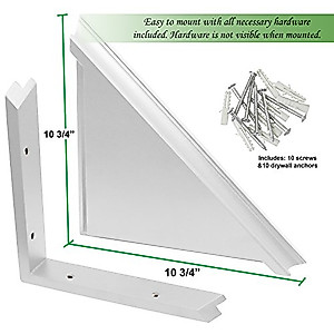 Greenco Corner Shelf, 2-Pack Floating Shelves for Wall, Easy-to-Assemble Wall Mount Corner Shelves for Bedrooms and Living Rooms, 2 Count, White Finish