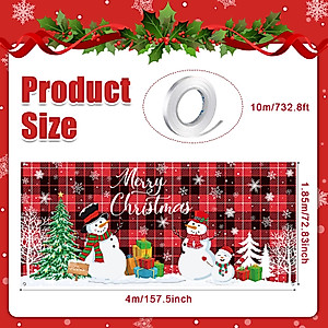 Buryeah 6 x 13 ft Christmas Banner Garage Door Decorations Large Garage Door Cover Christmas Photo Backdrop for Indoor Outdoor Home Holiday Party(Snowman Style)