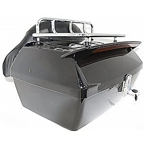 KIEKSBS Black Motorcycle Trunk Tail Box Luggage Pack Universal w/Tail Light DMY