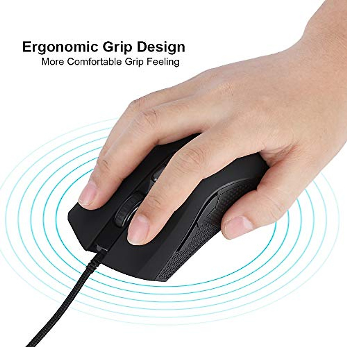 Gojiny Gamer Mice 7 LED Backlits Wired RGB Optical Gaming Mouse 1200 1600 2400 3200DPI for Windows 7 8 10 2000 XP