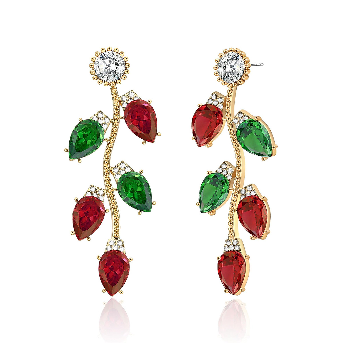 INNERDIVA Colorful Christmas Light Bulb Earrings Christmas Dangle Stud Earrings Holiday Earrings for Women