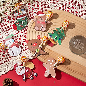 147pcs Christmas Lollipop Paper Cards Decorations,Paper Cards for Christmas Lollipop Sugar-Loaf Candy Gift Package Wrapping Decorations Xmas Lollipop Supplies Design Candy Holder (7Style)