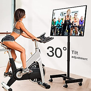 Perlegear Mobile TV Cart, Rolling TV Stand for 13-50 inch TVs with 30° Tilt Universal TV Cart for LED/LCD/OLED TV Height Adjustable Floor TV Stand Holds 44lbs Portable Monitor Stand Max VESA 200x200mm