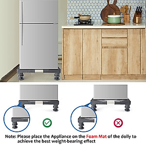 WBD WEIBIDA Mini Fridge Stand Adjustable Refrigerator Stand with 4 Strong Feet Universal Washer and Dryer Stand Heavy Duty Washing Machine Pedestal Fridge Platform for Dorm Appliance Universal Base