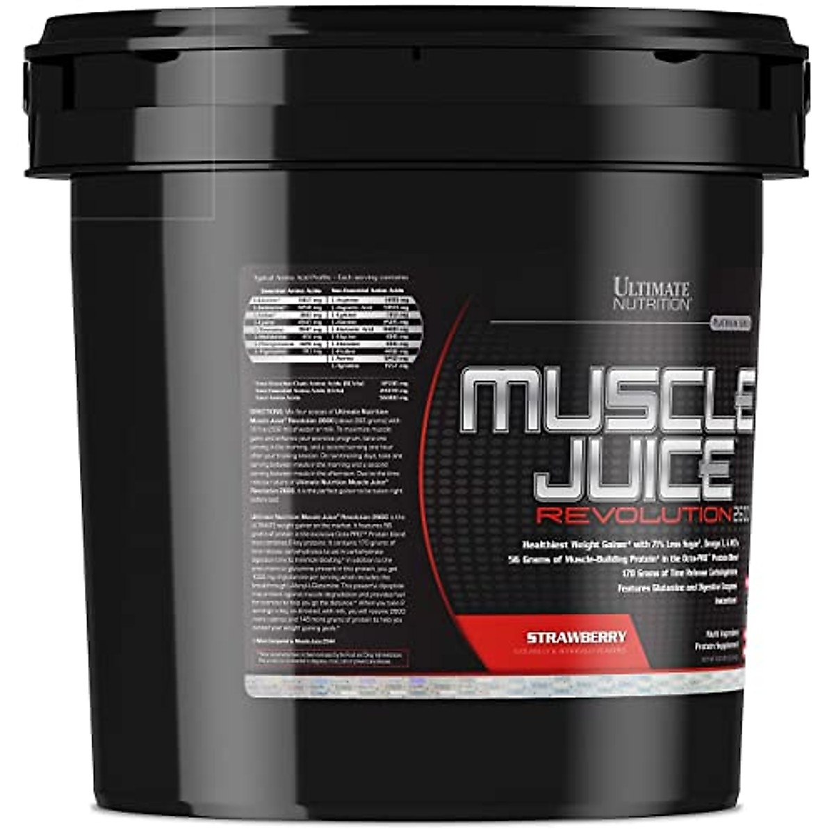 Ultimate Nutrition Muscle Juice Revolution 2600, Lean Muscle Mass Gainer Protein Powder with Glutamine, Whey Protein Isolate for Weight Gain, Time Release Carbohydrates, 11.1 Pounds, Strawberry