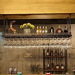 Artistic Wine Rack Set Creative Simplicity Wall Mounted Shelves for Glassware Creative Bottle Organizer for Storage & Display House Decoration J1111, PIBM, Black, 150 * 35cm