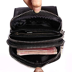 Leather Waist Pack Phone Belt Bag for Men Loop Holster Wallet Cellphone Case Pouch Pack Clip Money Purse for Phone Note Edge Plus