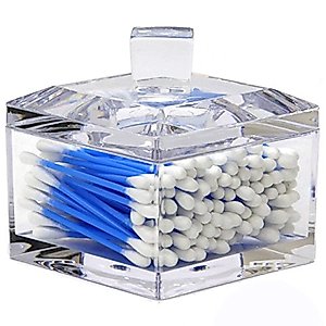 Modern Faceted Square Acrylic Cotton Ball Holders