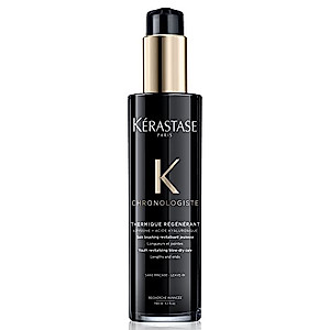 KERASTASE Chronologiste Thermique Régénérant Hair Serum | Heat Protectant | Prevents Breakage, Controls Frizz & Protects Against Humidity | With Argan Oil | For Dry, Fine & Brittle Hair | 5.1 Fl Oz