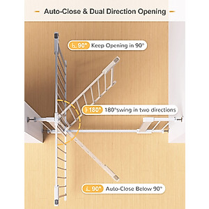 Tokkidas 29.5"-40.6" Auto Close Baby Gate, Extra Wide Child Gate with Door, Easy Walk Thru Dog Gate for Stairs, Doorways, House, Includes 2.75" & 5.5" Extension, Pressure Mounted Kit NO Drilling