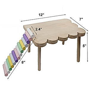 Fejapa Hamster Platform with Ladder Bridge Hamster Cage Stand Platform with Stairs Legs Wooden Platform for Grass Tank Squirrel Gerbil Chinchilla Dwarf Syrian Mice Small Animals Table Guinea Pig