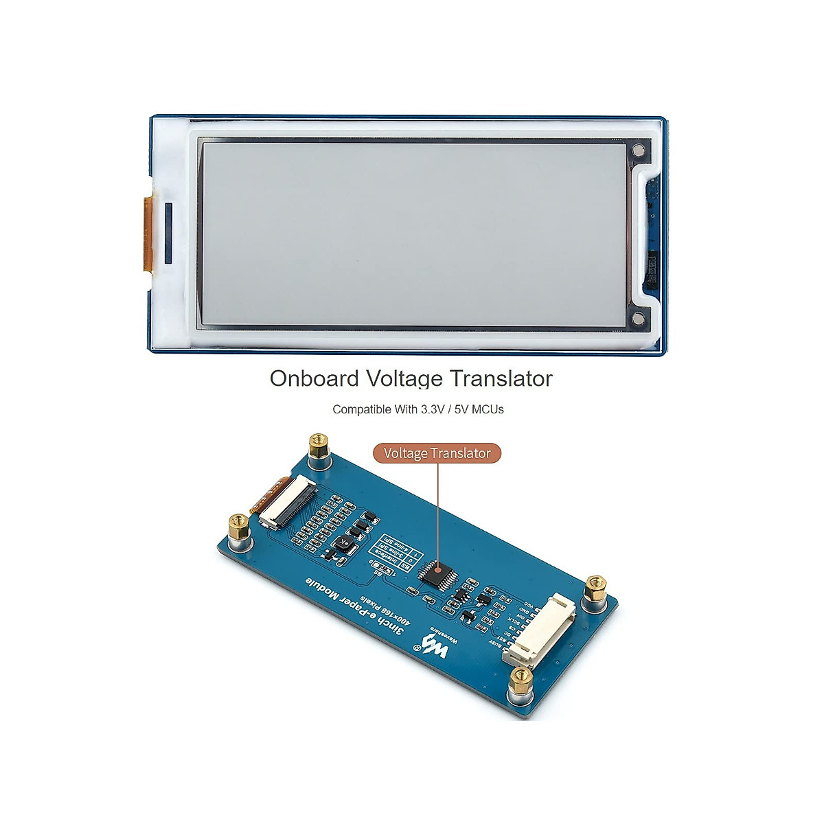 waveshare 3inch E-Paper Module (G) 400 × 168 Resolution e-Ink Display Red/Yellow/Black/White epaper Screen for Raspberry Pi 4B/3B+/3B/2B/B+/A+/Zero/Zero W/WH/Zero 2W,Jetson Nano/Arduino,SPI Interface