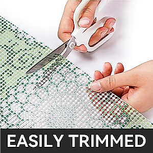 RAY STAR Shelf Liner, Non-Adhesive Refrigerator Liners for Shelves Washable 12 * 120 inch, Vinyl Shelf Drawer Liner Non-Slip Bathroom Cabinet Liner for Kitchen/Storage/Desks (Green Circle)