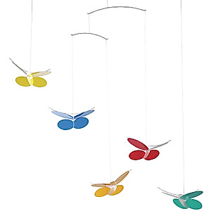 Butterflies Hanging Nursery Mobile - 26 Inches - High Quality Plastic - Handmade in Denmark by Flensted