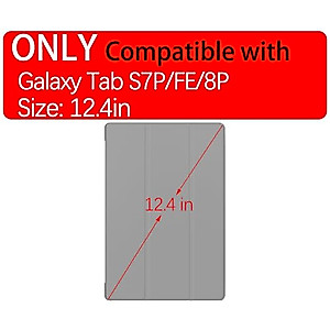 Berkin Arts Samsung Galaxy Compatible with Tab S8 Plus/ S7 FE/ S7 Plus Case 12.4 Inch Tri-Fold Stand Cover Color Field Rainbow Scheme Iridescent Playful