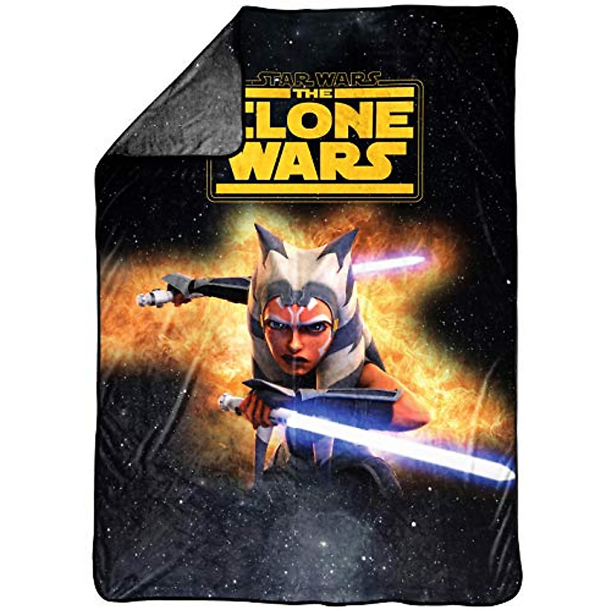 Jay Franco Star Wars Clone Wars Fierce Blanket - Measures 62 x 90 inches, Kids Bedding Features Ahsoka Tano - Fade Resistant Super Soft Fleece