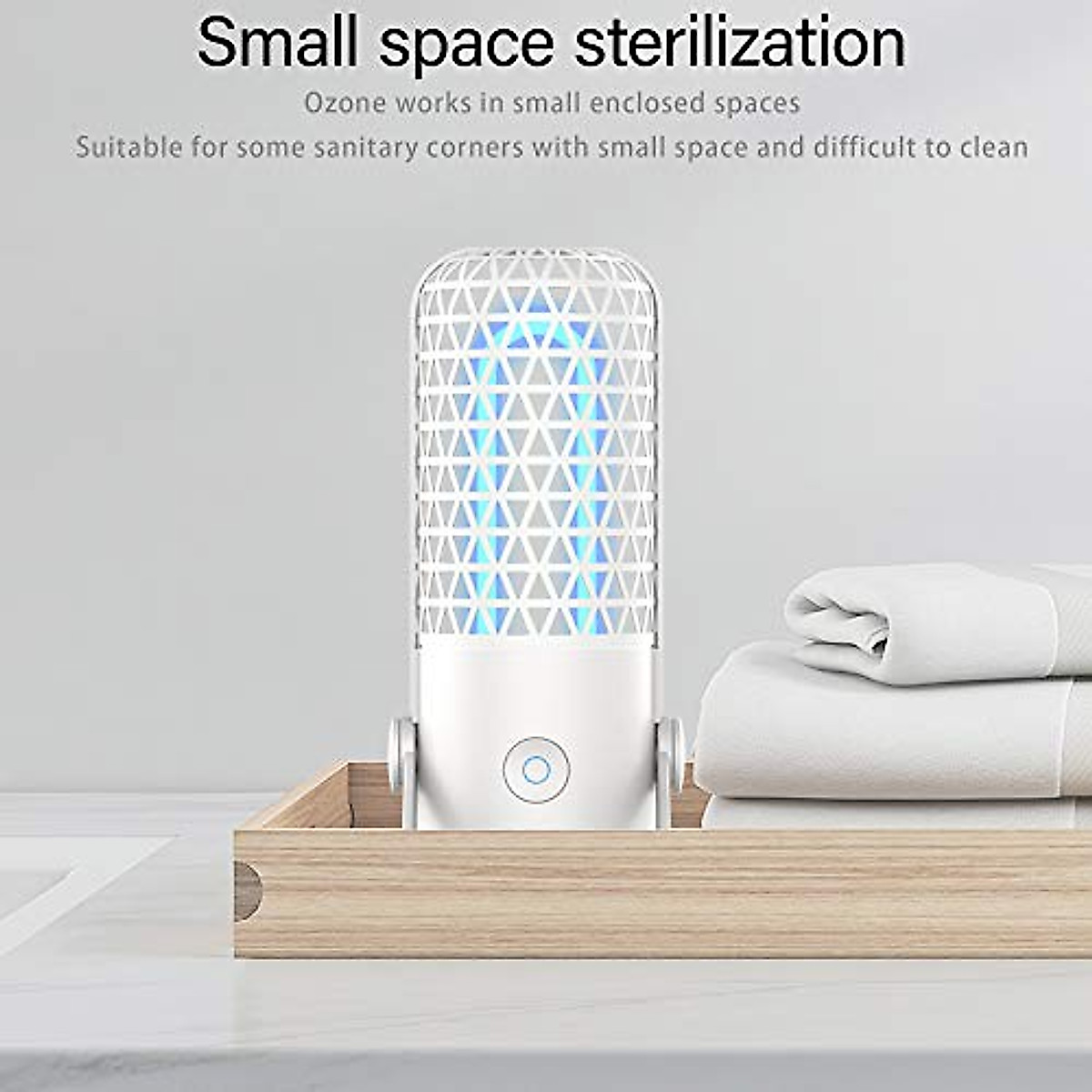 ADDOT Mini Portable UVC, UV Light Sanitizer lamp, Ultraviolet Ozone Double Germicidal Lamp - Sanitize for Small Spaces, Hotels, Kitchen, Car, EPA Registered (white2)