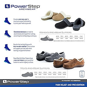 Powerstep Women's Archwear, House Shoes, Orthotic Slippers with Arch Support, Plantar Fasciitis Pain Relief, Taupe/Ivory, 10