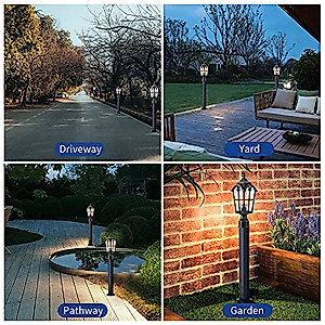 LONEDRUID Dusk to Dawn Outdoor Lamp Post Lights Waterproof Exterior Pole Lantern Lighting Fixtures with 3-Inch Pier Mount Base for Garden Patio Yard Pathway Driveway