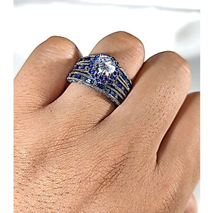 ringheart His Her Ring Couple Rings Matching Ring 1ct AAA CZ Womens Wedding Ring Sets for Him and Her Wedding Bands