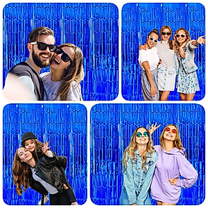 Black Tinsel Foil Fringe Curtain Party Backdrop Decorations for Graduation Birthday Bachelorette Wedding Engagement Bridal Baby Shower Celebration, Black Photo Booth Props -2 Packs (3.3 ft x 8.1 ft)