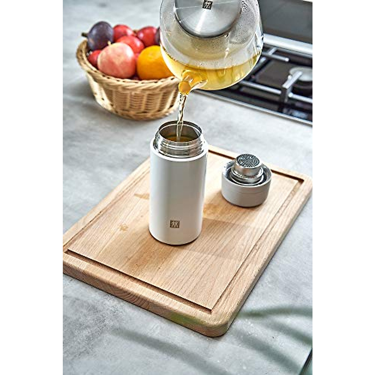 ZWILLING Thermo Tea & Fruit Infuser, 14.2 oz, Silver-White