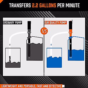 HORUSDY Battery Portable Battery Operated Gas & Water Pump, Powered Fuel Transfer Pump, 2.2GPM Gasoline & Liquid Siphon Pump, Automatic Gas Pump for Gas Can & Tank, Handheld Liquid Transfer Pump