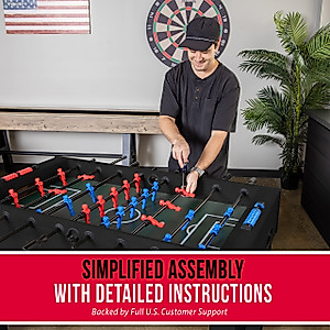 GoSports 54 Inch Full Size Foosball Table - Includes 4 Balls and 2 Cup Holders – Black, Oak, or White