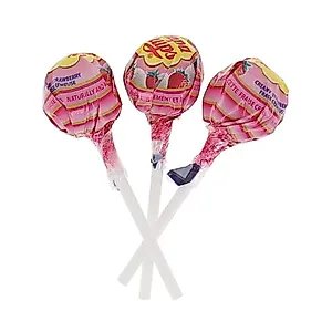 One Flavor Candy Chupa Chups Lollipop Lolli Pops Bulk in Resealable Bag (Strawberry & Cream, Pack of 20)