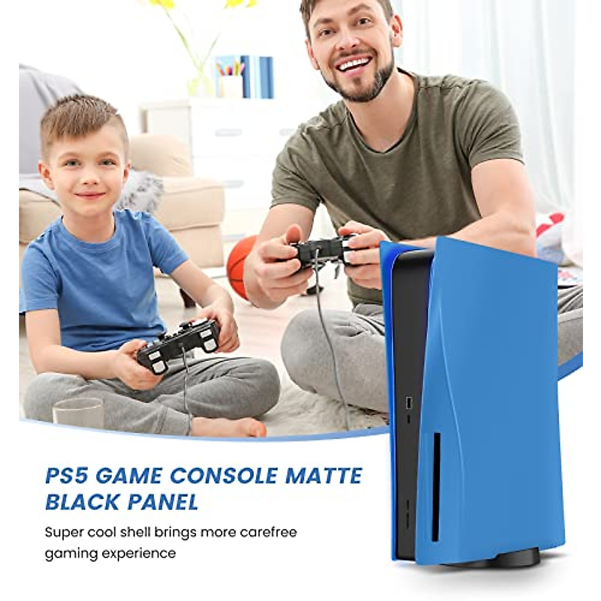 Wedorat PS5 Plate Starlight Blue Faceplate PS5 Cover Skin Replacement, Playstation 5 Game Console Case Cover Hard Shell Hard Shockproof ABS Anti-Scratch PS5 Side Plate Accessories Star Blue