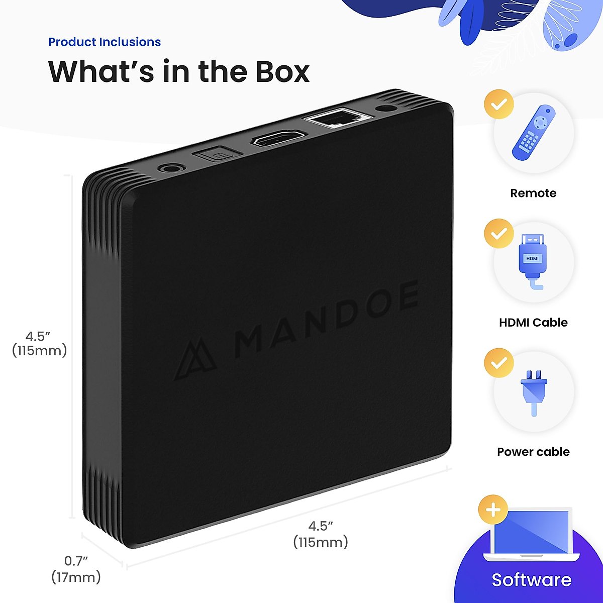 Mandoe Essentials Digital Signage Displays - Digital Signage Player for Digital Menu Board. World-Class Templates. Subscription required. Monitor not included.