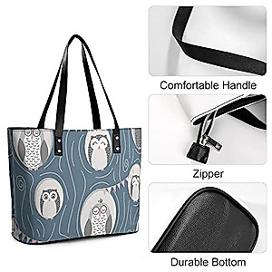 Womens Handbag Owls Leather Tote Bag Top Handle Satchel Bags For Lady