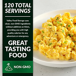 Freeze Dried Whole Powdered Eggs 10-Bag Bucket, 63.5 Oz | Premium Emergency Food Supply 25 Year Shelf Life | Non-GMO Prepper Supplies, Survival Food, Off Grid Living Supplies | Valley Food Storage