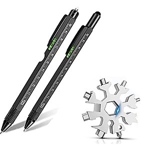Gifts for Men, 9 in 1 Multitool Pen Set and 18 in 1 Snowflake Multitool, Gifts for Men Who Have Everything