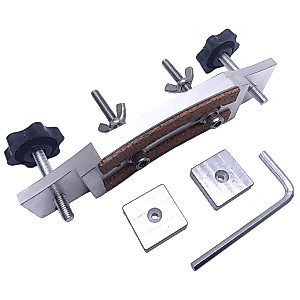 Jiayouy Aluminum alloy Guitar Bridge Clamp with 2pcs Gasket L-Wrench Set Guitars Accessory Luthier Tools Silver