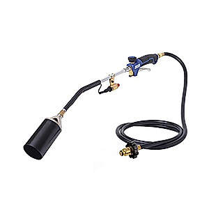 Flame King Propane Torch Kit Heavy Duty Weed Burner, 340,000 BTU with Battery Operated Igniter (Self Igniting), with 6 ft Hose Regulator Assembly
