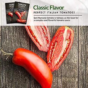 Survival Garden Seeds - San Marzano Tomato Seed for Planting - Packet with Instructions to Plant and Grow Tomatoes in Your Home Vegetable Garden - Non-GMO Heirloom Variety - 4 Packs