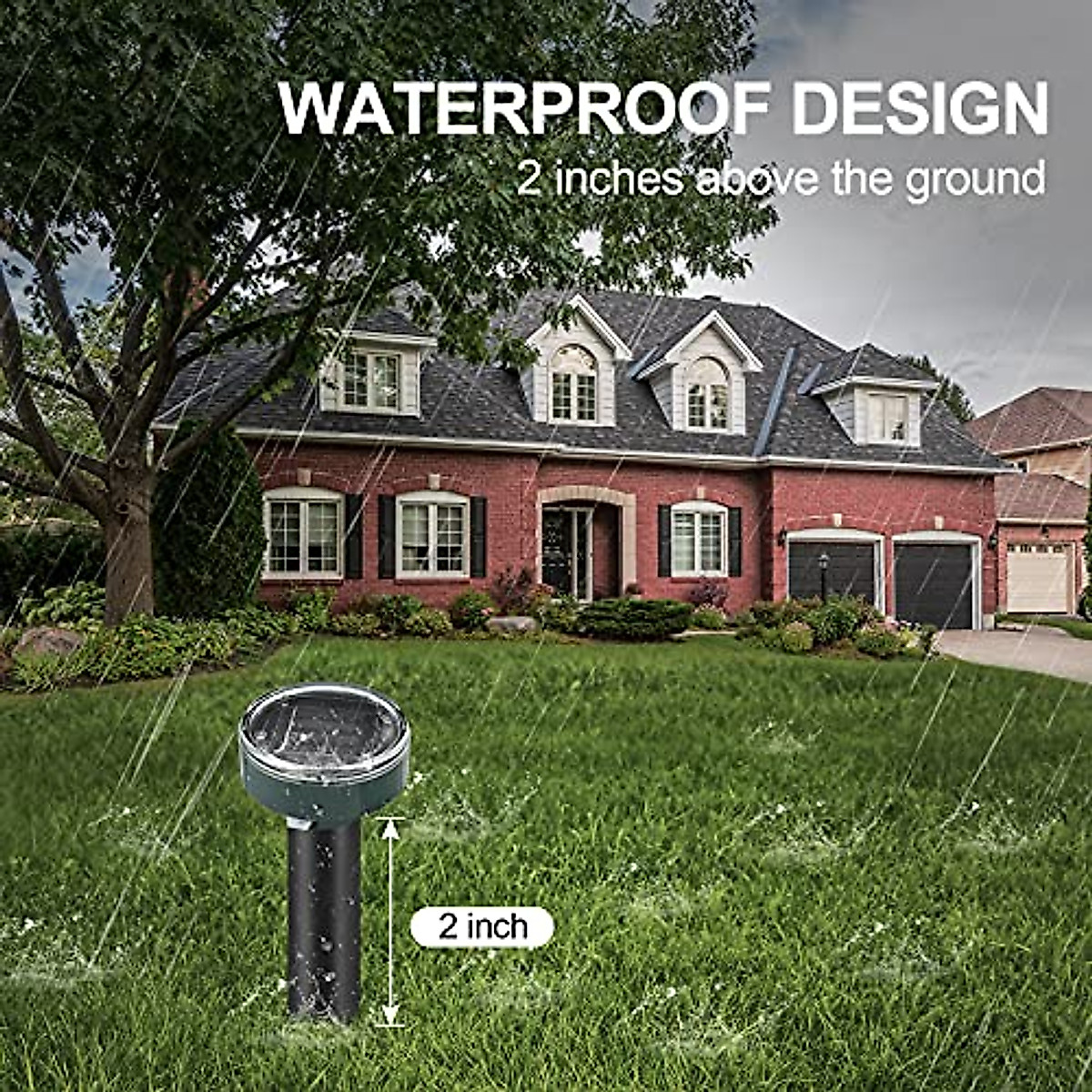 ELLASSAY Ultrasonic Mole Repellent Solar Powered 8 Pack Sonic Mole Deterrent Spikes,Snake Gopher Vole Repellent for Lawn Garden & Yard,Gopher Deterrent,Groundhog Repeller