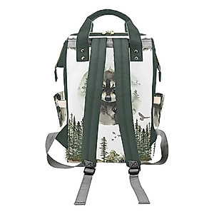 Woodland Forest Raccoon Diaper Bag Backpack with Name for Men Women Custom Personalized Nursing Baby Bags Shoulders Travel Bag Daypack