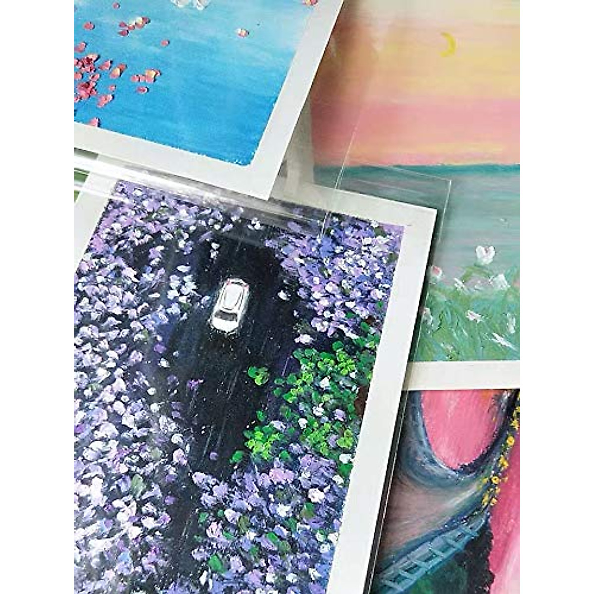 Delatanus Thick 6''x 9'' Clear Cellophane Bags 1.6-mil,Fits A9 Envelopes 6X9 Inch Art Work Cards Photos Candy Treats Bakery Cookie Clear Cello Plastic Sleeve(100 Count)