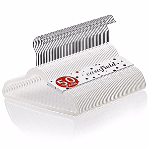 Casafield 50 Velvet Kid's Hangers - 14" Size for Children's Clothes - Ivory