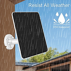 Solar Panel for Security Camera,7W Camera Solar Panel with Micro USB & USB-C Port,IP65 Waterproof Security Camera Solar Panel for DC 5V Rechargeable Battery Camera, 9.8Ft Charging Cable(2 Pack)