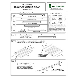 KD Frames Ekko Platform Bed - Queen Bed Frame - Unfinished Wood Bed Frame - Natural, Minimalist Bed - Floating Bed Design - Easy Assembly, No Box Spring Needed - Solid Wood Queen Platform Bed