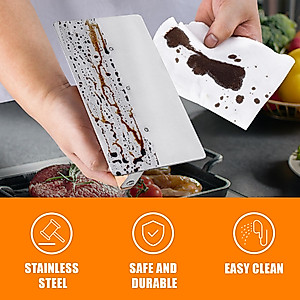 bodkar Smash Burger Press Stainless Steel Rectangular Burger Smasher with Wood Handle, Grill Press Meat Flattener Tool for Flat Top Griddle Grill Cooking