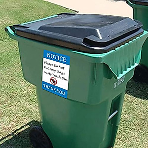 Please Do Not Put Poop Bags in My Trash Bin Sticker 10X7 inch Do Not Put Poop Bags in My Trash Bin Labels 8 Pack Pet Label for Trash Cans,Apartments,Stores,Parks