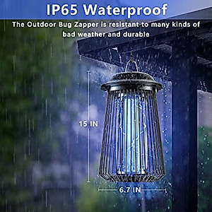 Bug Zapper Outdoor, Electric Mosquito Zapper, Mosquito Repellent Outdoor, Metal Housing Fly Zapper Waterproof,4200V 20W, Mosquito Trap for Indoor, Patio, Garden