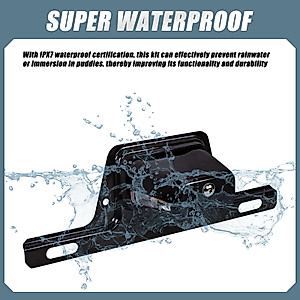 gunhunt 1 PC Truck License Plate Light, 8.4" x 2.9" x 2.3" 2 LED License Plate Light IP67 Waterproof Dustproof with Mounting Bracket, Drain Hole Light Holder Bracket, Universal for Trucks (Black)